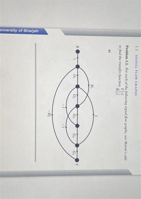 solved 1 1 signal flow graphs problem 1 1 for each of the