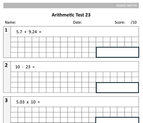 Year 6 Advanced Arithmetic Tests 10 Tests In Standard Sats Format Teaching Resources
