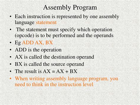 PPT Assembly Language Programming PowerPoint Presentation Free Download ID