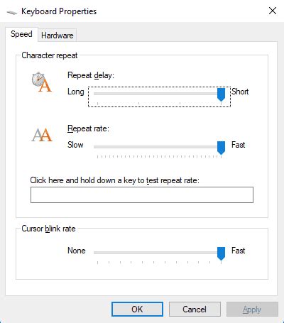 How Can I Change Keyboard Repeat Delay And Rate From The Command Prompt In W10 R Windows10