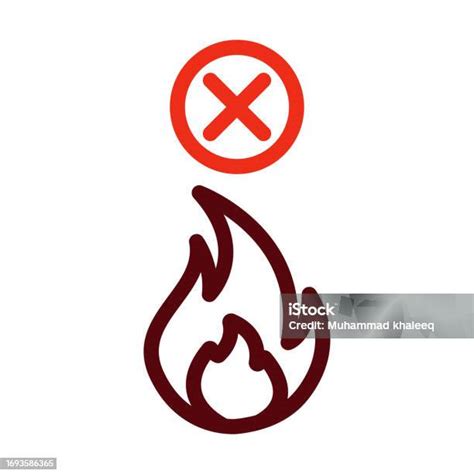 개인 및 상업적 사용을 위한 화재 벡터 두꺼운 선 2색 아이콘 없음 0명에 대한 스톡 벡터 아트 및 기타 이미지 0명 금지됨 두꺼운 Istock