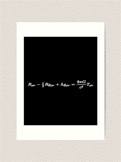 Cosmological Constant Field Equations General Relativity Physics Theory Art Print For Sale By