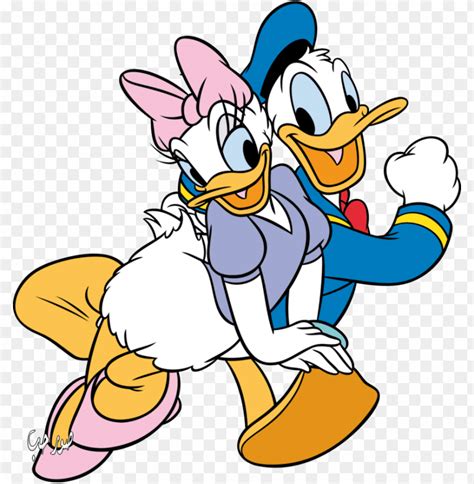 Donald Duck And Daisy Smiling Together Clipart Toppng