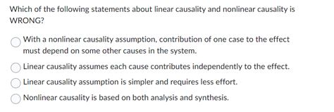 Solved Which Of The Following Statements About Linear