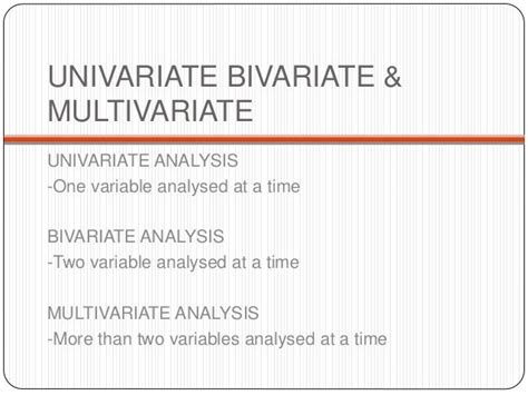 univariate and bivariate analysis