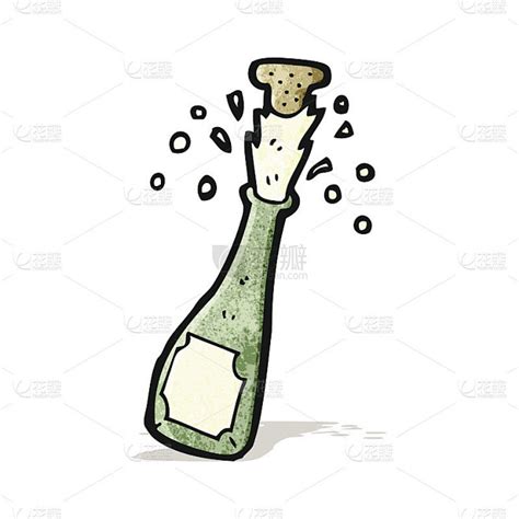 打开香槟庆祝卡通