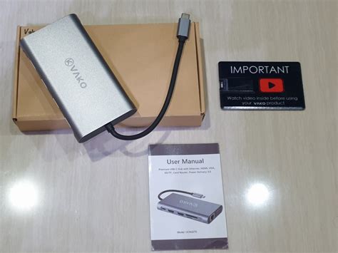 Vako USB C Hub External Hub USB Type C USB Ethernet VGA