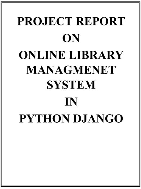 Library Management System Django Project Report Projectworlds Store