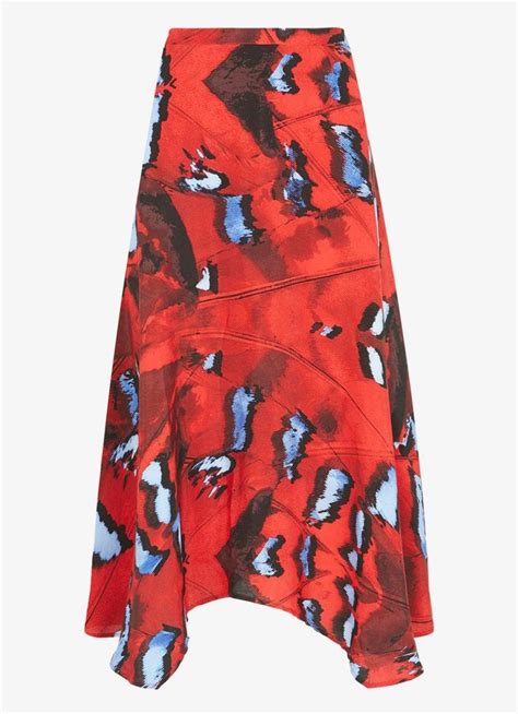 Mint Velvet Skirts And Shorts Womens Ashley Red Print Midi Skirt Red • Alcominer