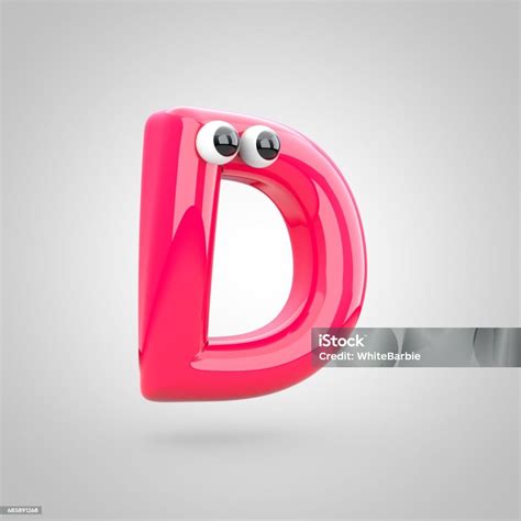 재미 있는 분홍색 편지 눈으로 대문자 D 0명에 대한 스톡 벡터 아트 및 기타 이미지 0명 3차원 형태 공 스포츠 장비 Istock