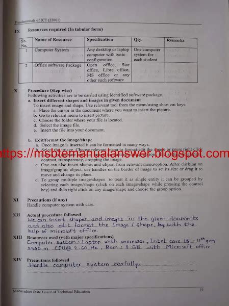22001 fundamentals of ict solved lab manual pdf manual answer msbte
