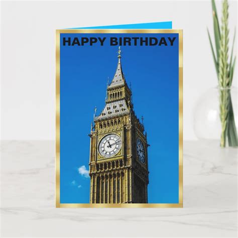 Birthday Card With The Big Ben Clock Zazzle