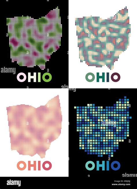 Ohio Map Collection Of Map Of Ohio In Dotted Style Borders Of The Us