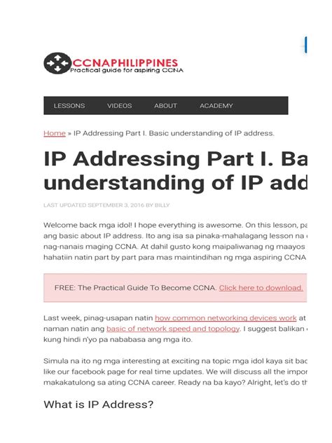 Ip Addressing Part I Basic Understanding Pdf