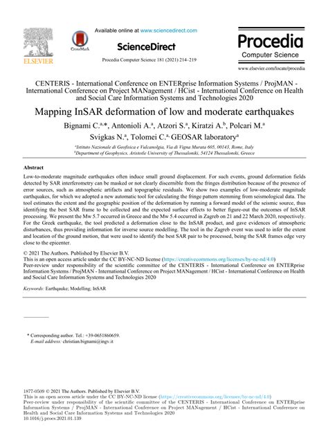 Pdf Mapping Insar Deformation Of Low And Moderate Earthquakes