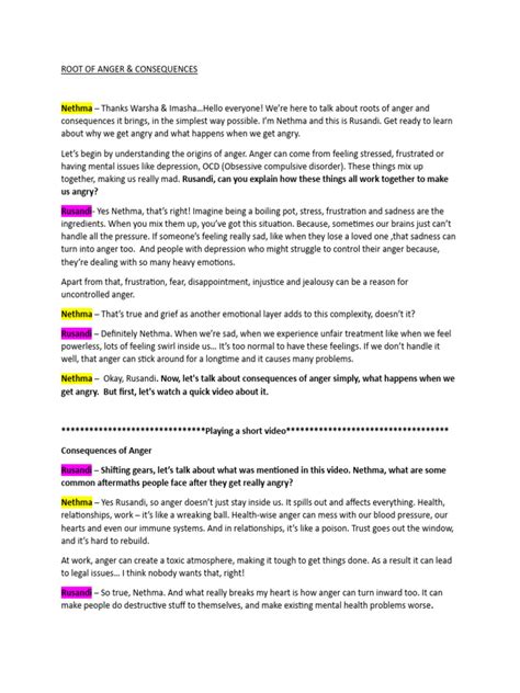 Root Of Anger Pdf Anger Feeling