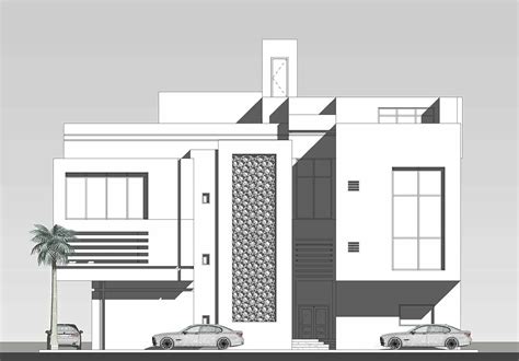 Front Elevation Of The House Plan Is Given In This 2d Autocad Drawing File Download The Autocad
