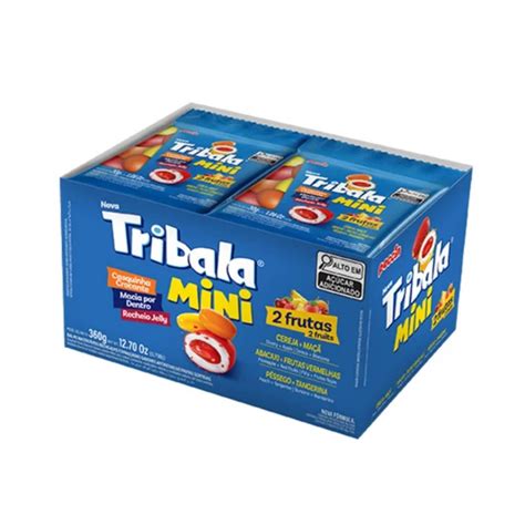 Bala Tribala Mini 2 Frutas Sortidas Peccin 12 Unidades