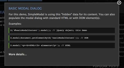 Mostly Free Easy Ajax Popup Windows And JQuery Modals