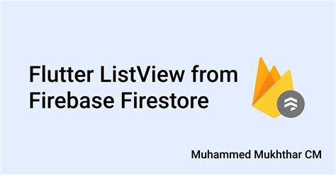 Flutter Listview From Firebase Firestore