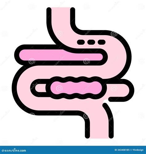 Intestine With Polyp Checkup Digestive System Line Icon Disease In Gut Detection Of An