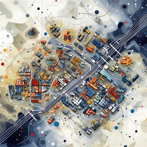 City Layout Abstraction Modern Urban Map Design Premium Ai Generated