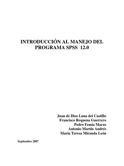 Manual Spss Pdf Spss Archivo De Computadora