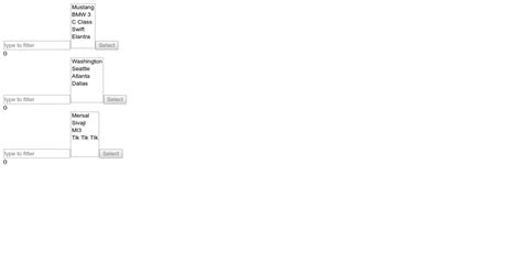 React Filtered Multiselect Examples Codesandbox