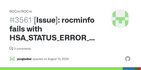 Issue Rocminfo Fails With Hsastatuserroroutofresources Under