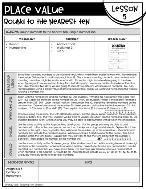 3rd Grade Place Value Anchor Chart