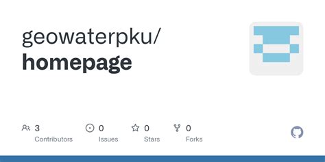 Github Geowaterpku Homepage
