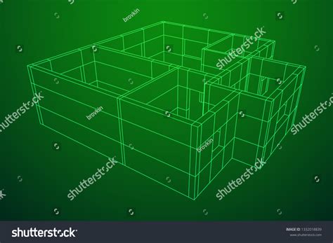 Abstract Architecture Building Plan Modern House Stock Illustration