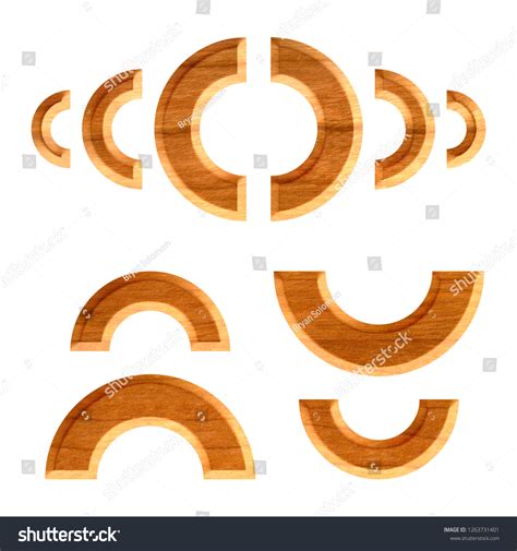 Light Brown Wooden Set Arch Curve Stock Illustration 1263731401