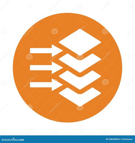 Cdn Layers Big Data Icon Orange Color Vector Eps Stock Illustration Illustration Of