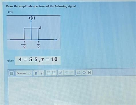 Solved Draw The Amplitude Spectrum Of The Following Signal Chegg Com