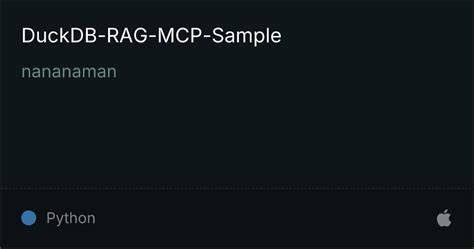 Duckdb Rag Mcp Sample Glama
