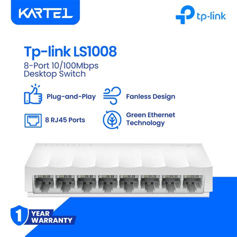Tp Link Ls1008 8 Port Fast Ethernet Switch 10 100mbps Shopee Philippines