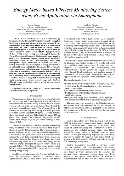Pdf Energy Meter Based Wireless Monitoring System Using Blynk