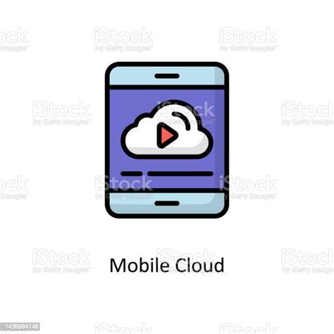 모바일 클라우드 벡터 채워진 개요 아이콘 디자인 그림 흰색 배경 Eps 10 파일의 클라우드 컴퓨팅 기호 고객에 대한 스톡 벡터 아트 및 기타 이미지 Istock