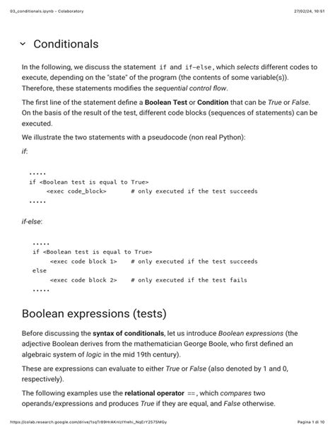 03 Conditionals Ipynb Colaboratory Pdf Boolean Algebra Teaching Mathematics