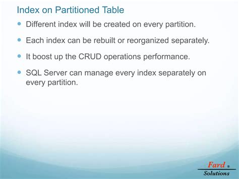 Sql Server Index And Partition Strategy Pptx Databases Computer Software And Applications