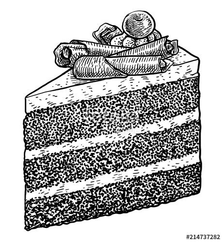 Slice Cake Drawing At PaintingValley Com Explore Collection Of Slice Cake Drawing