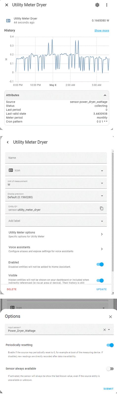 Utility Meter Helper Used To Convert Watts To Kwh Energy Home Assistant Community