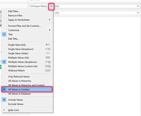 tableau performance tips 3 avoid small list of values to be in the context architecture et