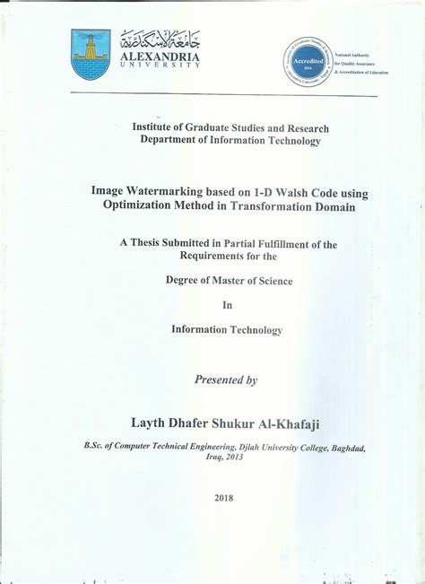 Pdf Image Watermarking Based On 1 D Walsh Code Using Optimization Method In Transformation Domain