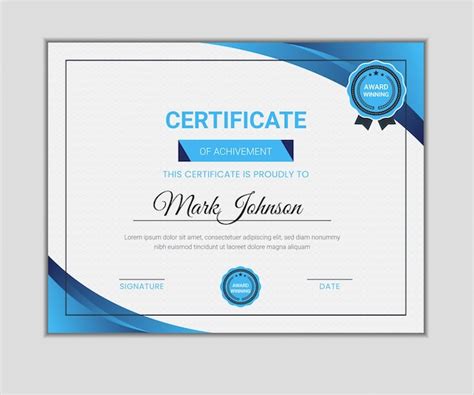 전문 인증서 배경 설계 템플릿 프리미엄 벡터