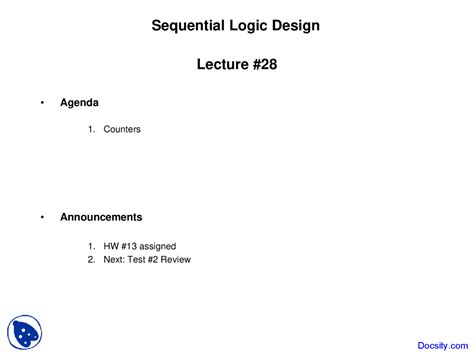 Counters One Sequential Logic Design Lecture Slides Docsity