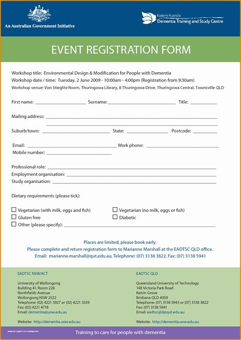 Downloadable Signup Form Printable Registration Form Template Word