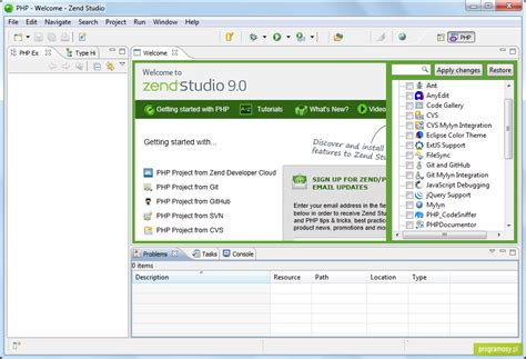 Galeria zdjęć Zrzuty ekranu Screenshoty Zend Studio