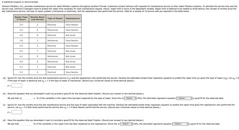 Solved A Statistical Program Is Recommended If The Type Of Chegg Com